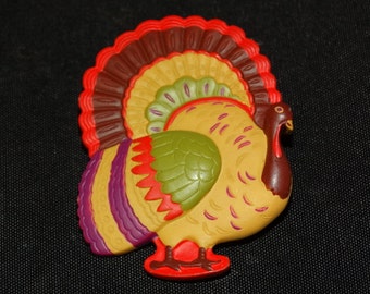 Items similar to Turkey Pin Hallmark Vintage Thanksgiving Plastic ...