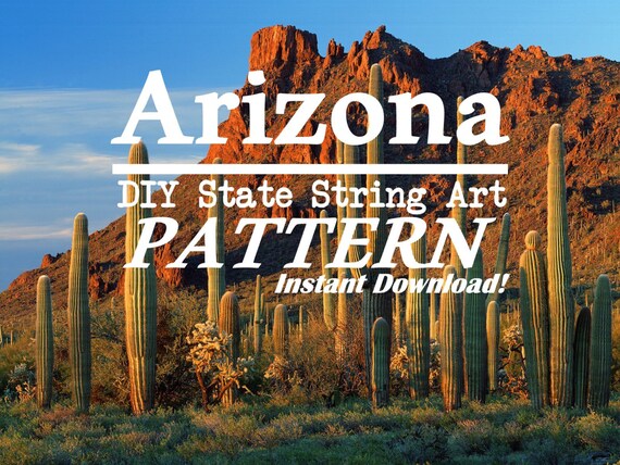 Arizona DIY State String Art Pattern 8 x 9