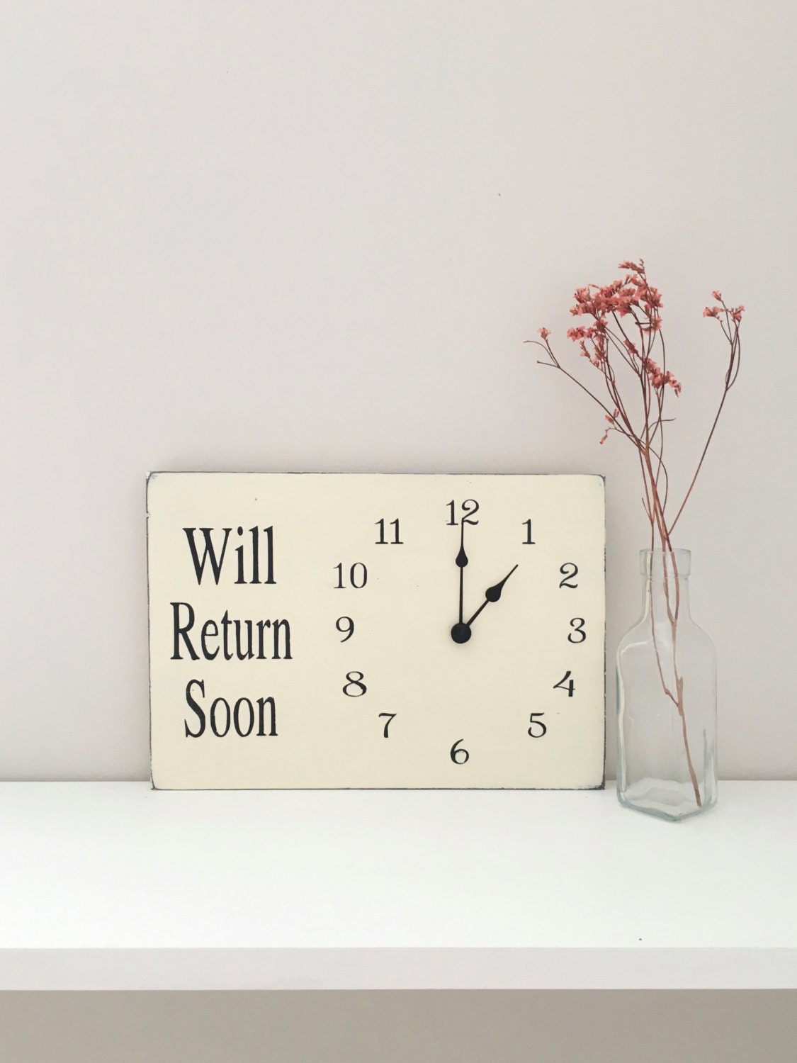 Business Sign Will Return Clock Sign Store Hour Sign by InMind4U