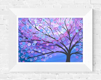 Lilac abstract art | Etsy