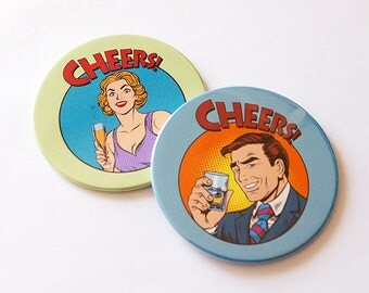 Coasters Travel Coasters Set of Coasters Drink by KellysMagnets