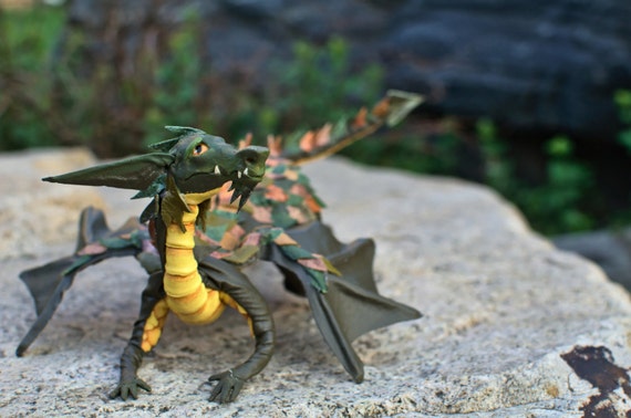OOAK Swamp Dragon from Discworld poseable handmade by Murosvur