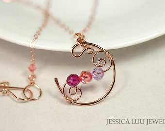 Wire wrapped Swarovski Crystal & Pearl by JessicaLuuJewelry