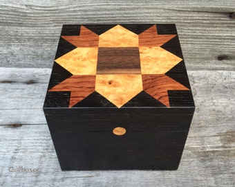 Wooden Keepsake Boxes with Vintage Quilt Designs by Quiltboxes