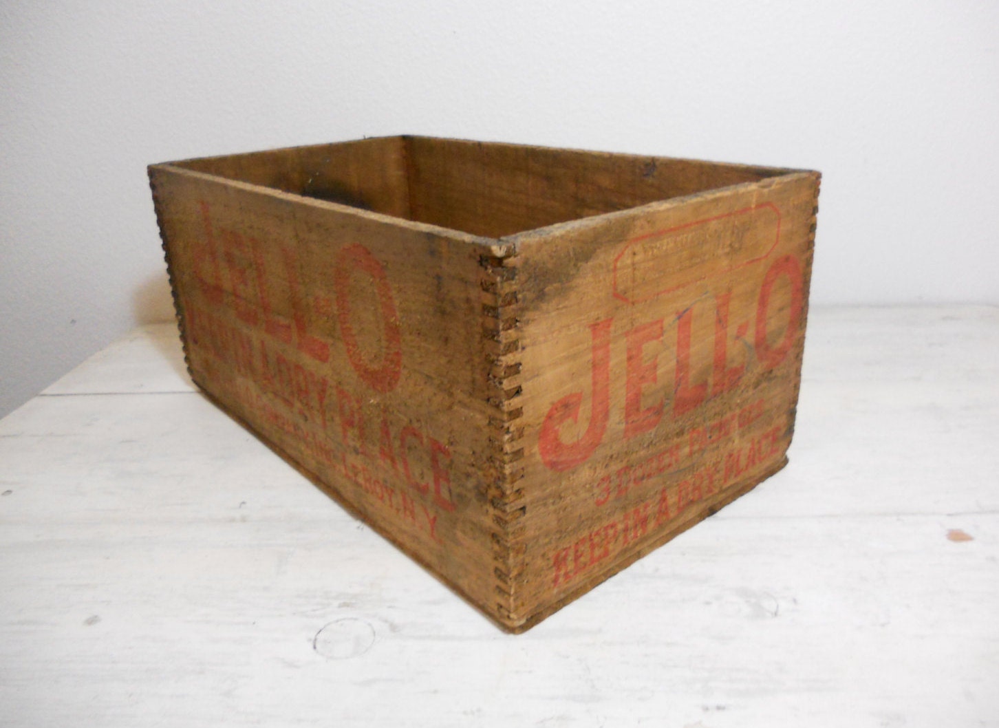 Vintage Jello Wood Box – Advertising – Dovetailed – Haute Juice