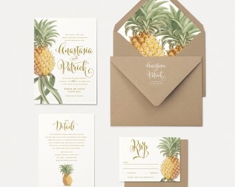 Pineapple invitation | Etsy