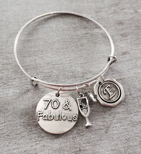 70 and Fabulous 70th Birthday Birthday Charm Silver