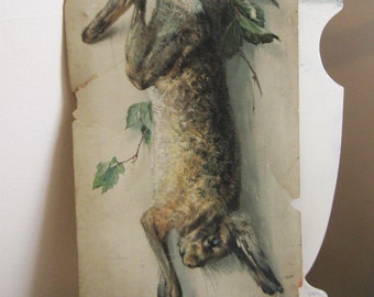 Vintage rabbit print | Etsy