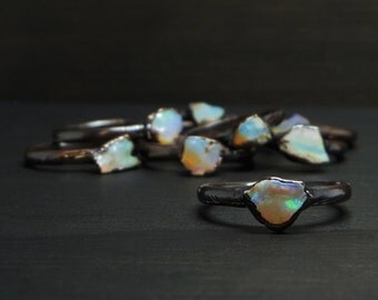 Raw opal ring | Etsy