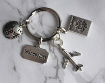 Unique travel keychain related items | Etsy