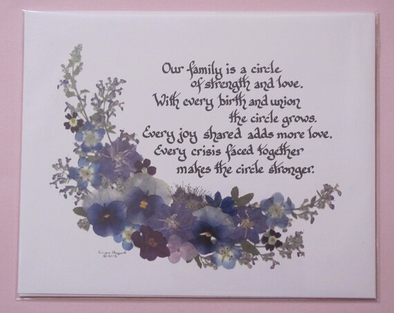 8 x 10 print poem Our Family from original in