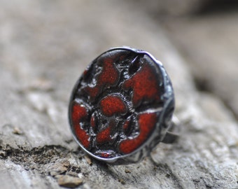 statement ring adjustable ceramic ring handmade ring by zolanna