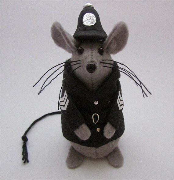 Police Mouse Felt Mice Felt Mouse Policeman by AllThingsMice