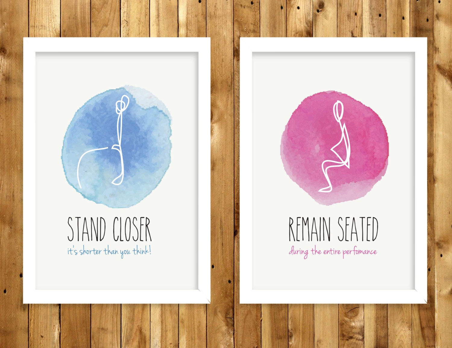 FUNNY printable man and woman TOILET SIGNS / stand closer