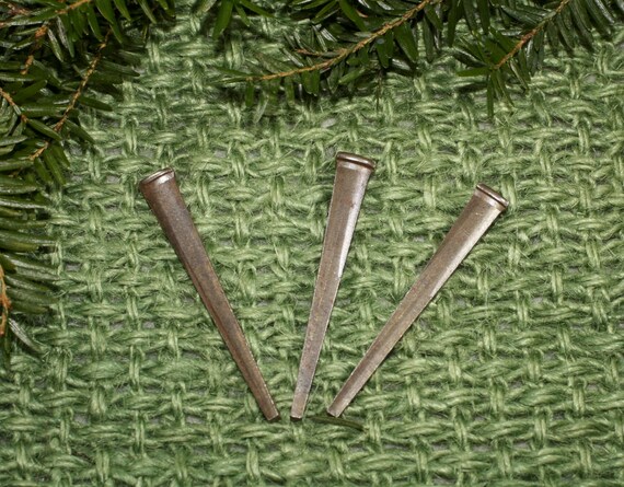 3 Traditionally made square cut Iron Nails for Protection