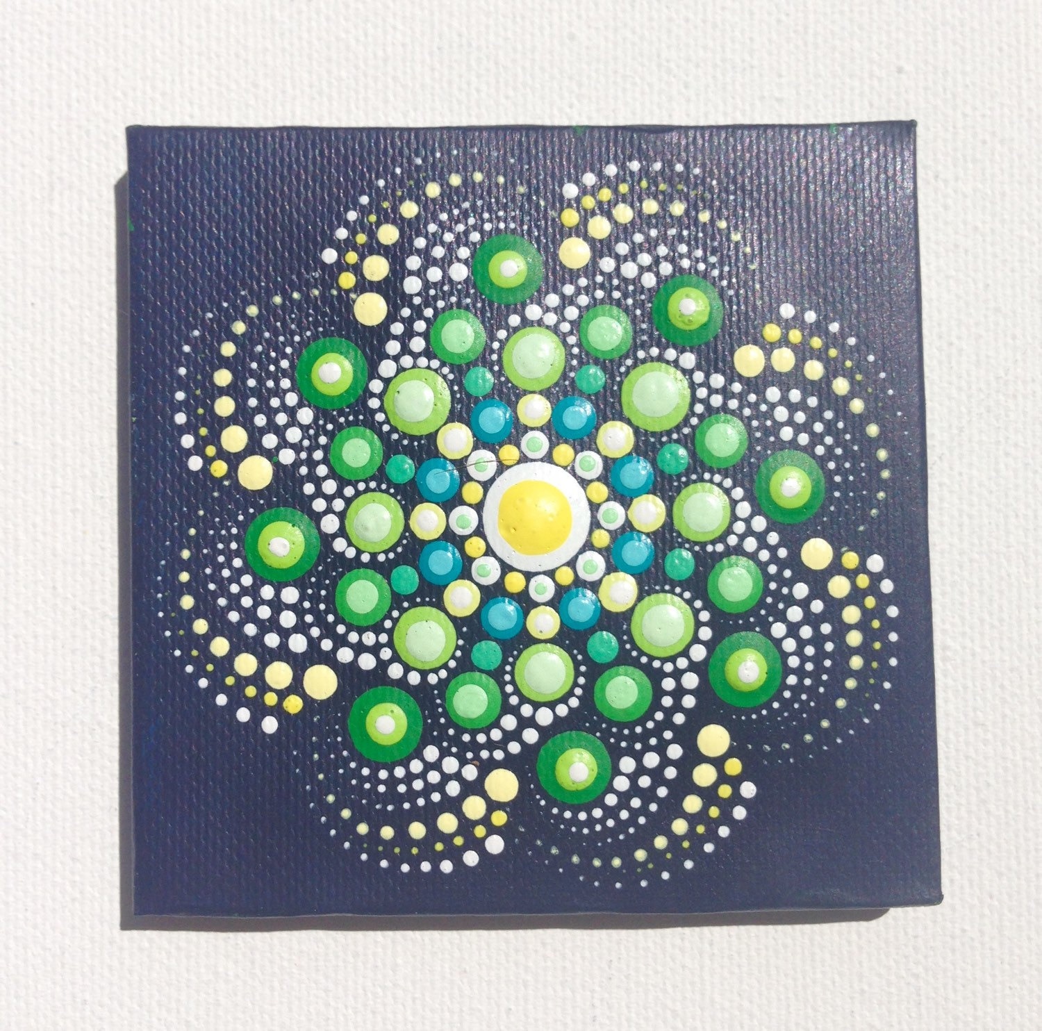 Original Small Mandala Painting on Canvas by CreateAndCherish