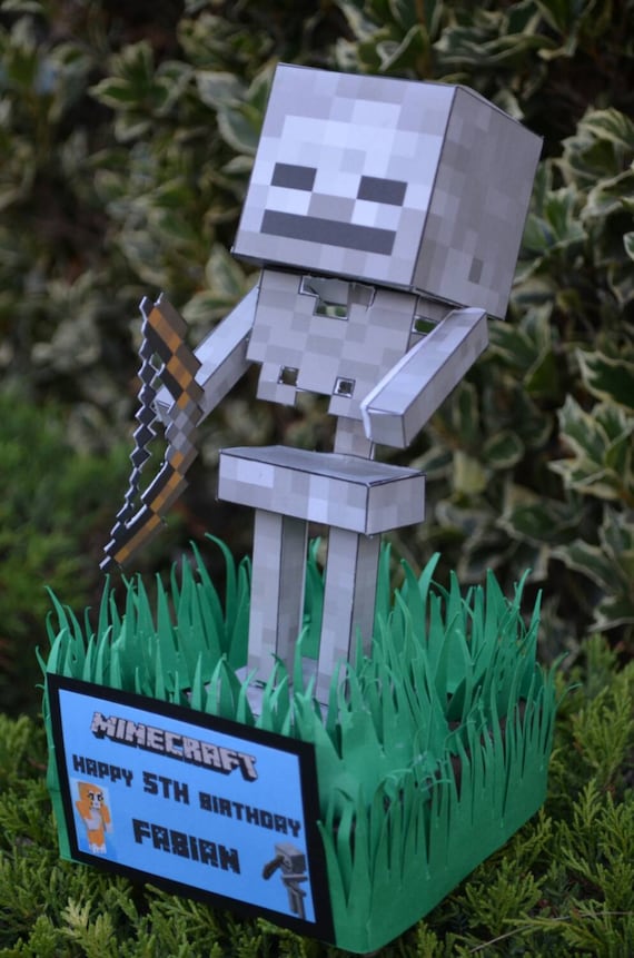 Personalized 3D Minecraft Inspired Skeletons by PaperPassione
