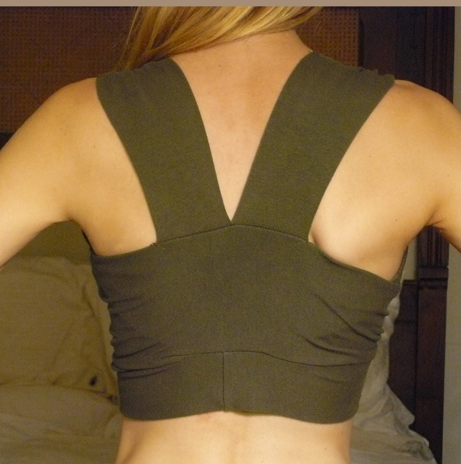 Custom Organic Cotton Support Bra Forest Green