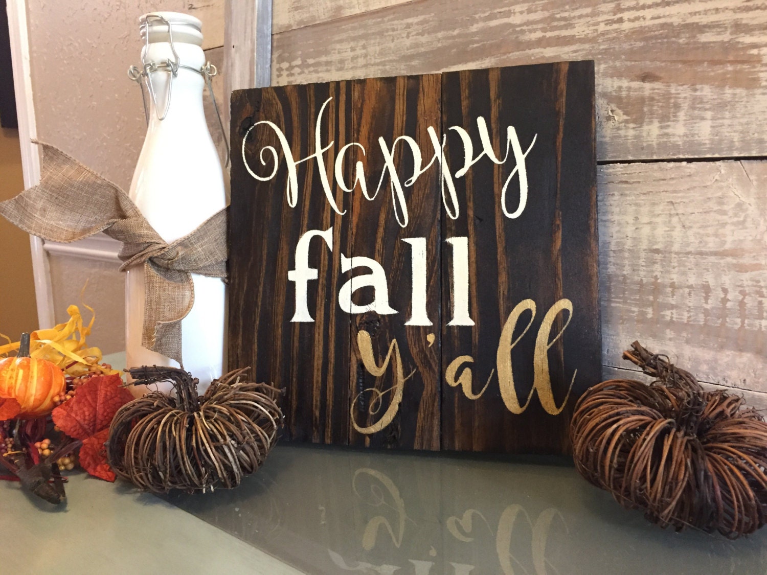 Happy Fall Y'all sign Fall decoration rustic Fall sign
