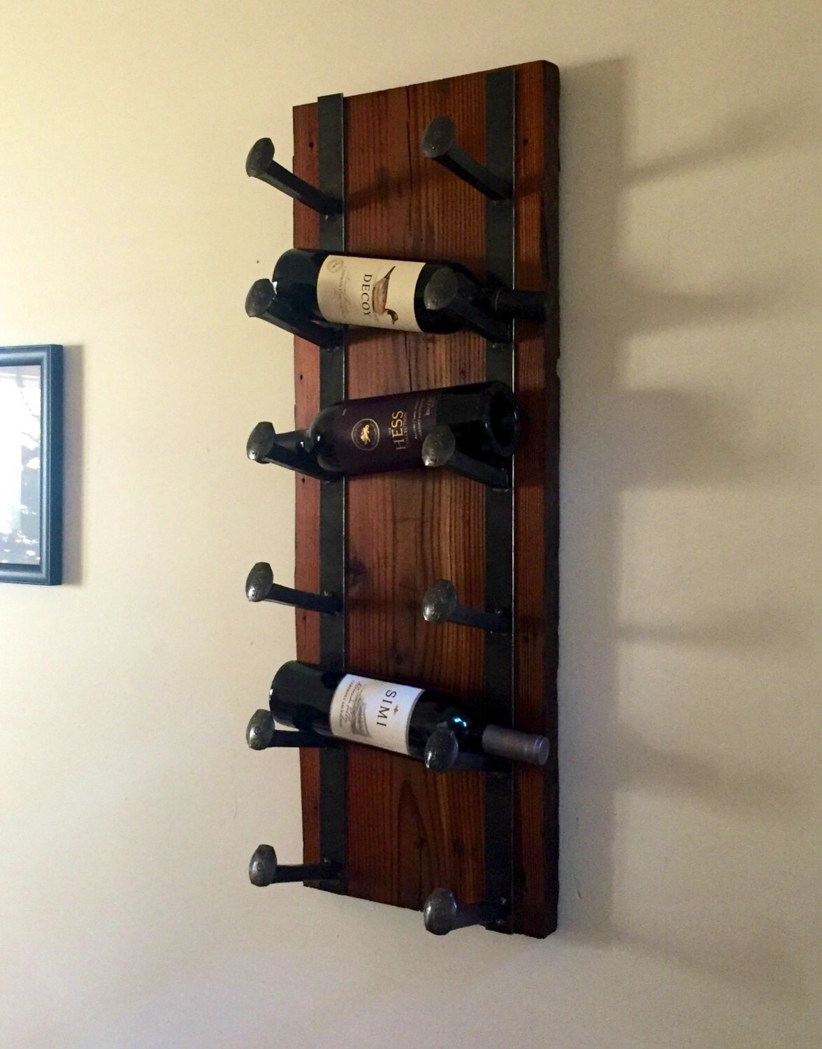 Railroad Spike Wine Rack with Old Growth by MuirwoodReclamations