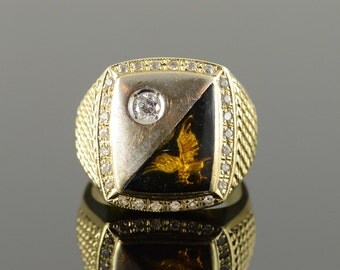 14k gold eagle ring | Etsy