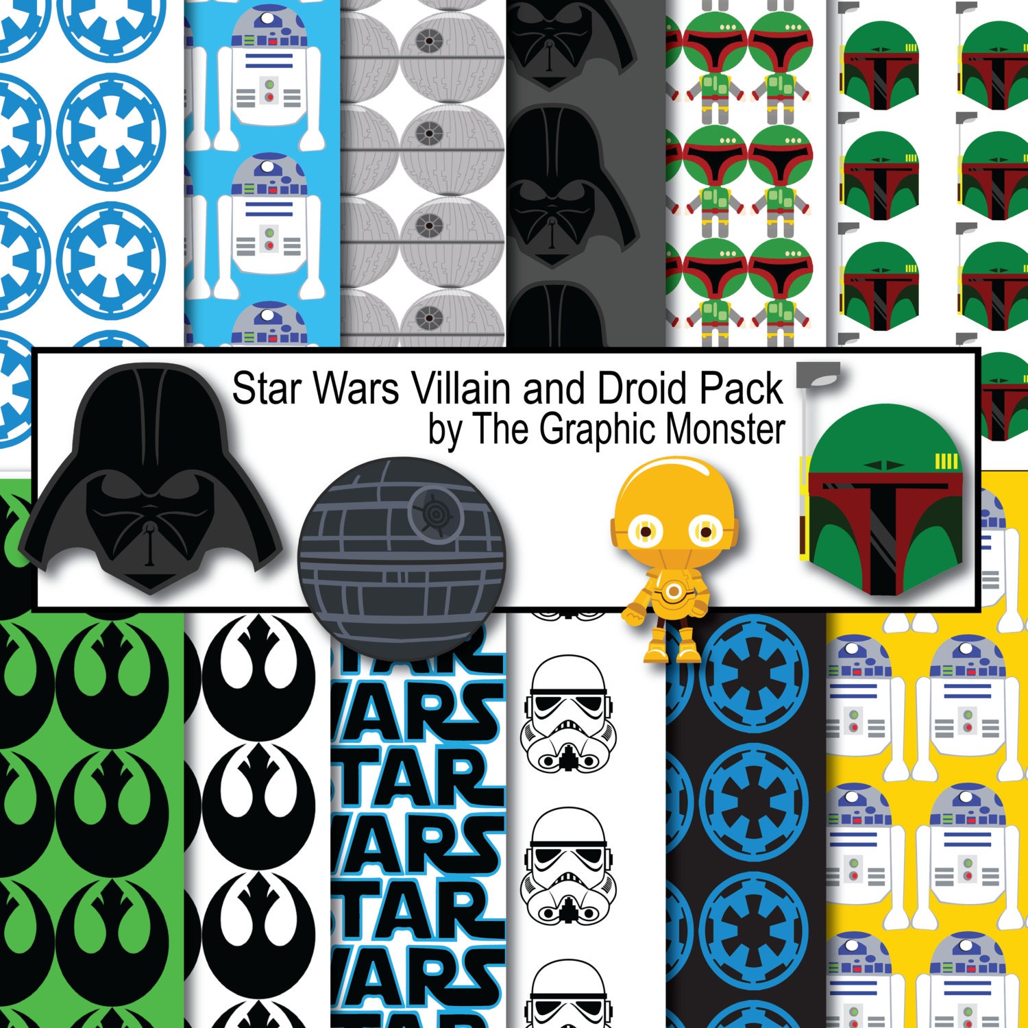 Star Wars Digital Paper Star Wars Scrapbook Paper Scrapbook