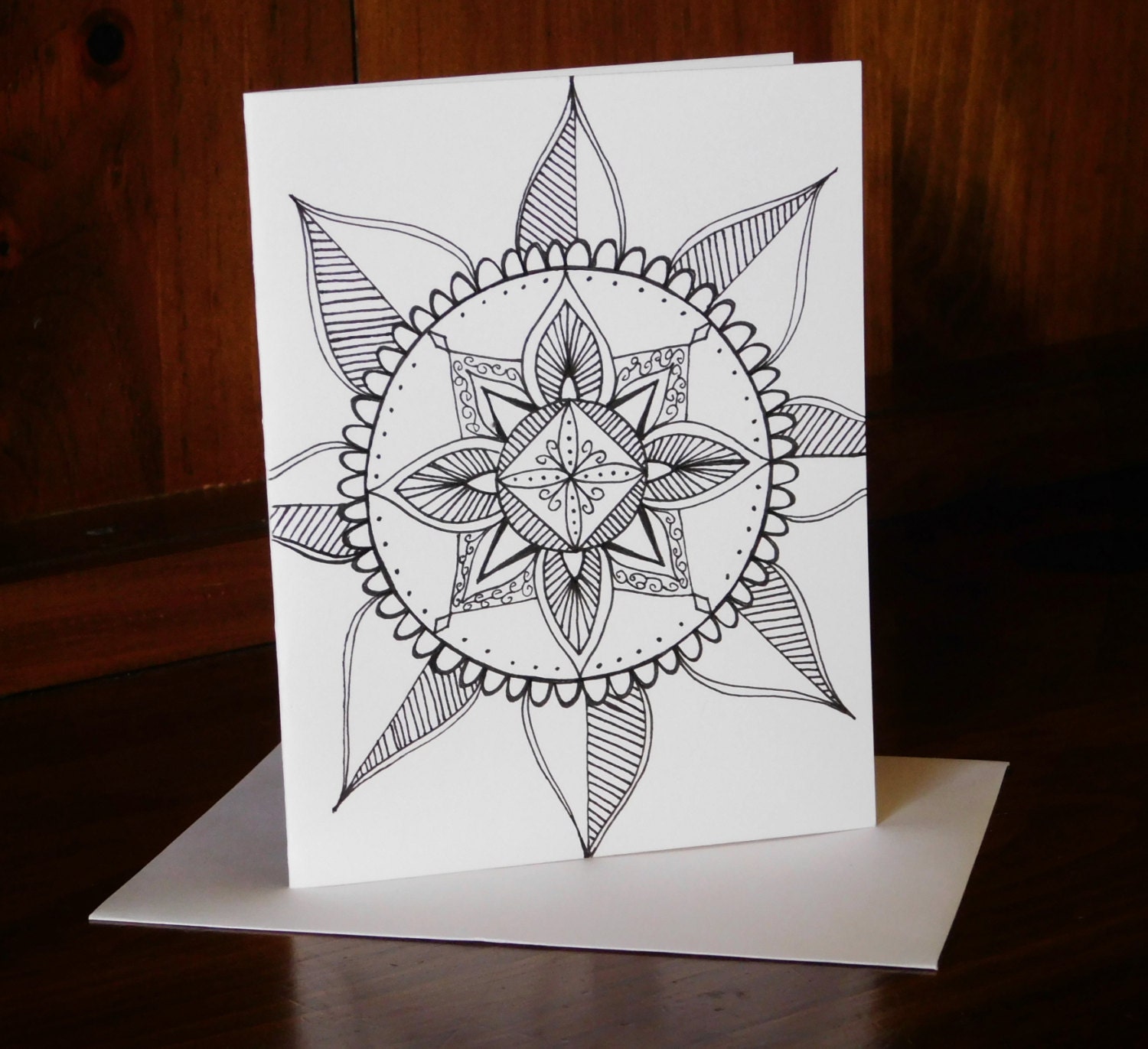 Zentangle Greeting Card Original and Handmade 17 by ChloesCardShop