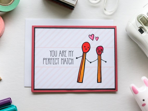 You Are My Perfect Match Card Digitally Printed Greeting Card