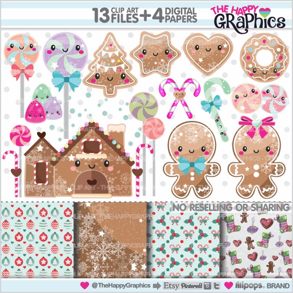 Gingerbread Clipart Gingerbread Graphics COMMERCIAL USE