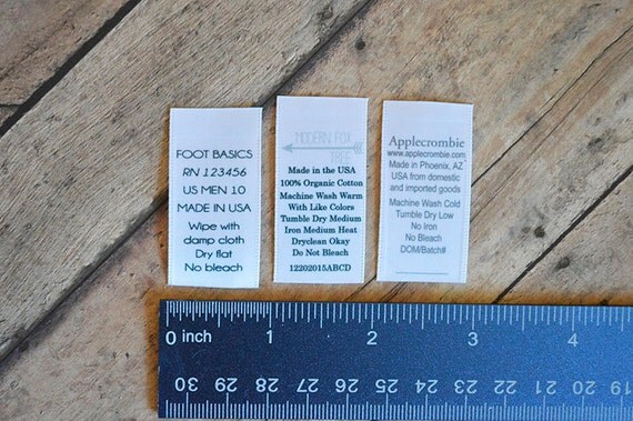 7 8 Hang Flat Care Labels Cpsc Compliant Tracking Tags