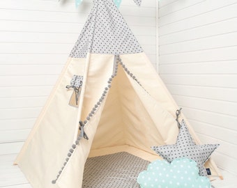 Items similar to Children's Heavy Fabric Teepee cover indoor outdoor ...