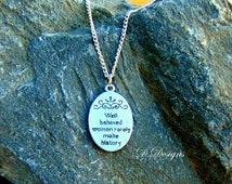 Silver Message Necklace, Ladies Necklace, Well Behaved Women Necklace ...