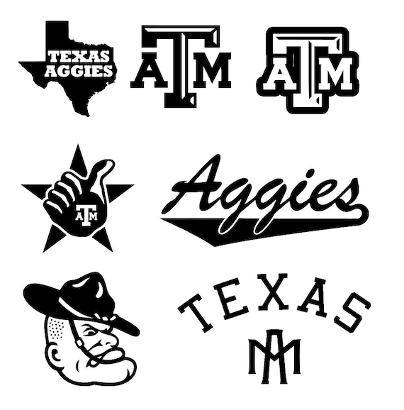 Set of 7 Texas a&m aggies SVG and DXF PNG Cut by OhThisDigitalFun
