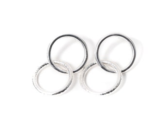 Items similar to Loop de Loop Silver Hoop Earrings - Funky Silver Hoops ...