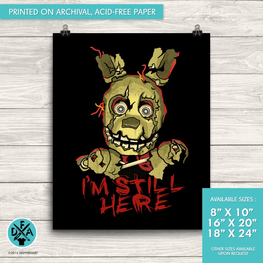 New Five Nights At Freddy's Springtrap Poster Art Print