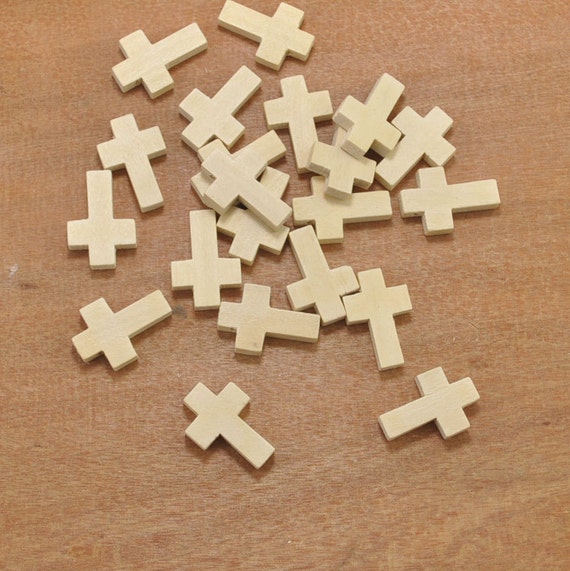 wood cross craft30pcs unfinished natural wood cross beads