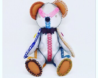 Leather teddy bear | Etsy