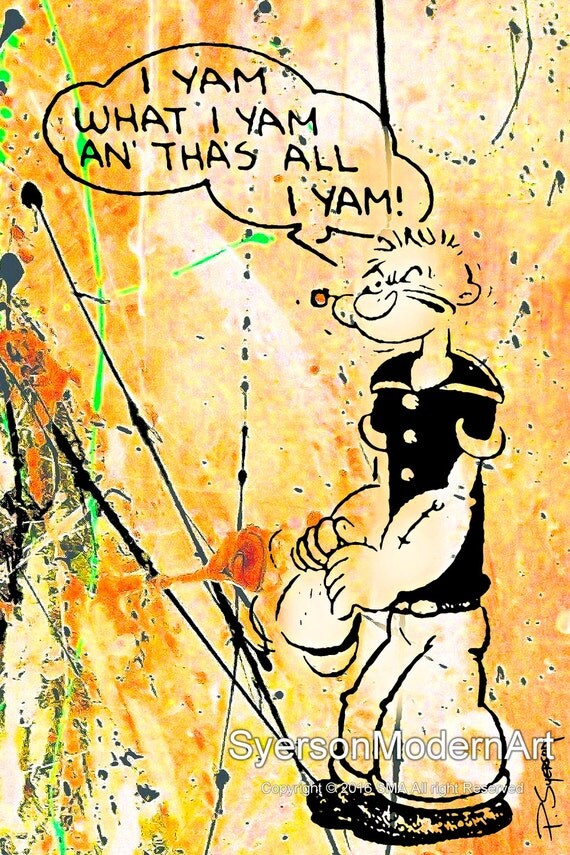 Popeye Pop Art Portrait Modern Contemporary by SyersonModernArt