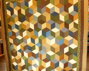 Tumbling block quilt | Etsy