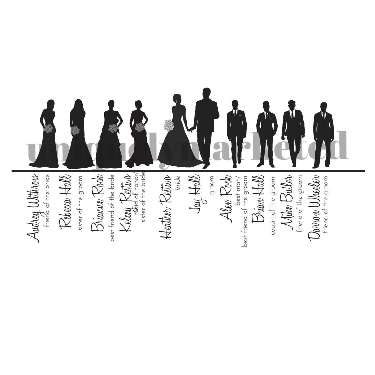 Bridal Party Silhouettes With Names bridal-party-silhouettes-with-names