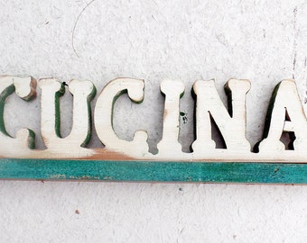 Items similar to Italian kitchen ITALIA Italy sign italian decor script ...