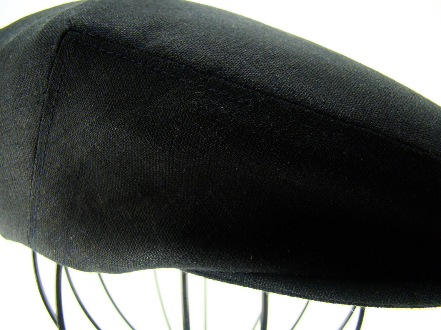 Men's Black Linen Cotton Blend Jeff Cap Ivy Cap by SookiesHatShop