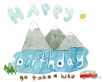 Hiker happy birthday | Etsy