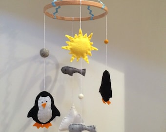 Penguin baby mobile | Etsy