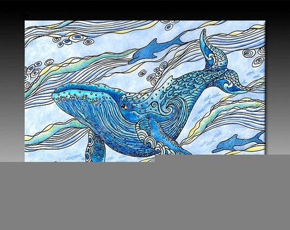 Whale Watch Ceramic Tile Wall Art Ocean Art Tile Art