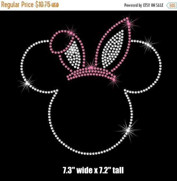 Minnie Mouse Easter Bunny iron on rhinestone by MyFairysCloset