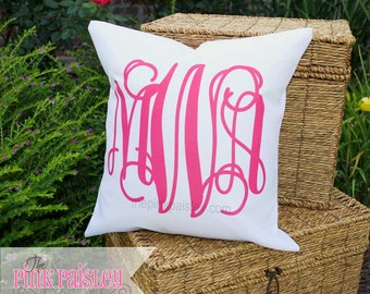 Unique initials pillow related items | Etsy