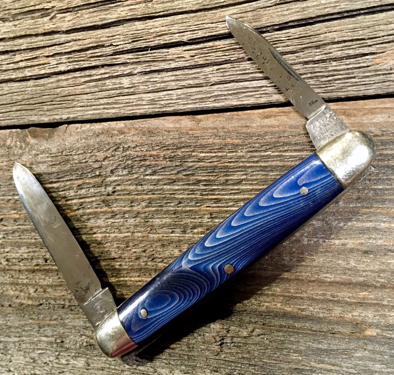 Vintage Hibbard Spencer Bartlett & Co Pocket Knife w/ Blue