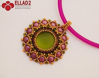 Tutorial Sparkly Wheel Pendant Instant download beading