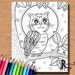 INSTANT DOWNLOAD Coloring Page Cute Owl zentangle inspired